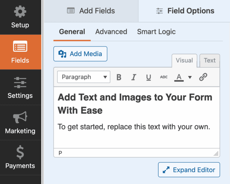 How to Add Extra Text and Descriptions to Forms