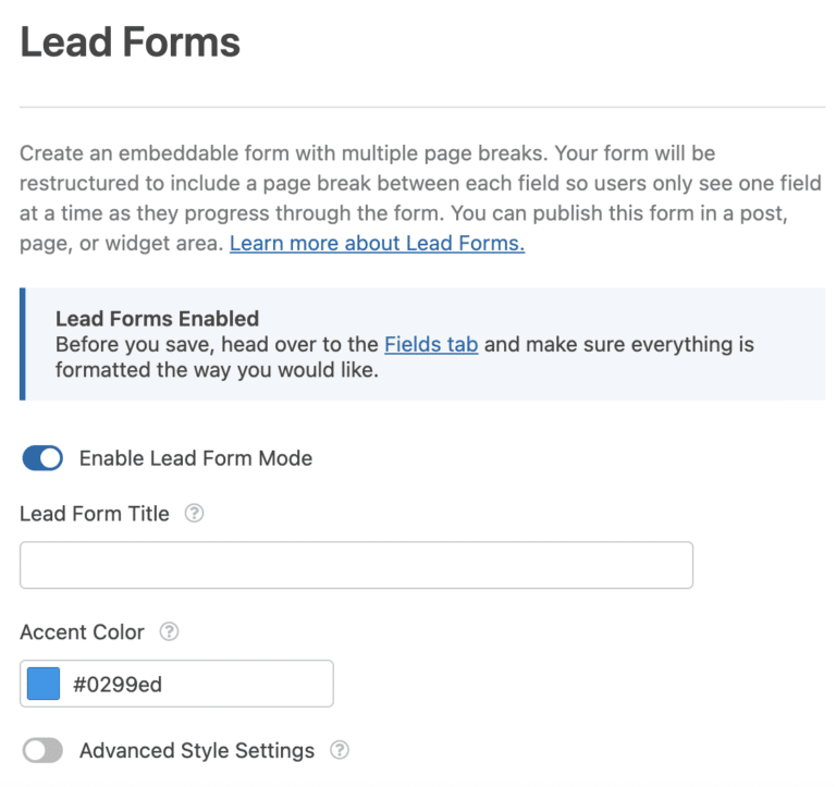 Lead Forms Addon - WPForms