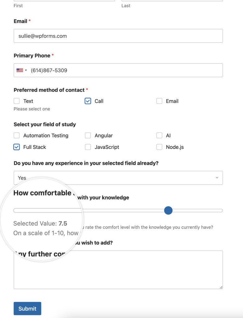 How to Customize the Number Slider