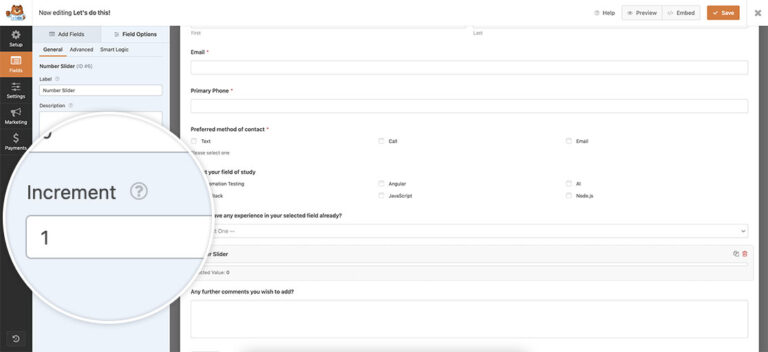 How to Customize the Number Slider