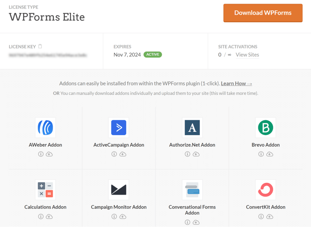 How to Install and Activate WPForms Addons