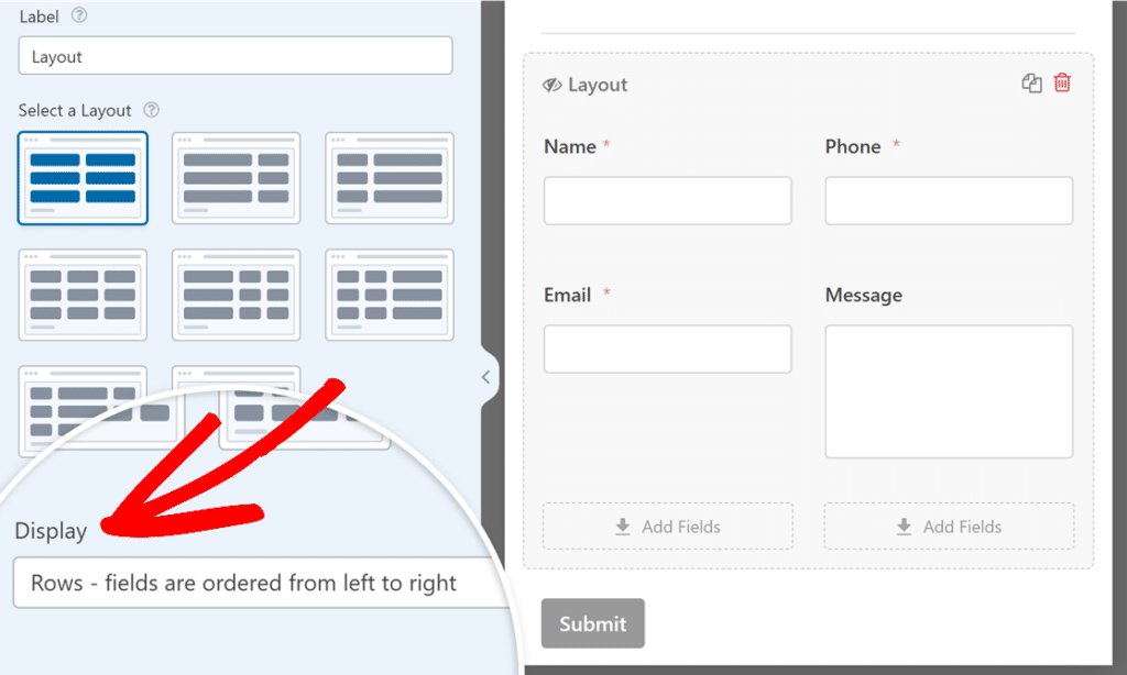 Using the Layout Field
