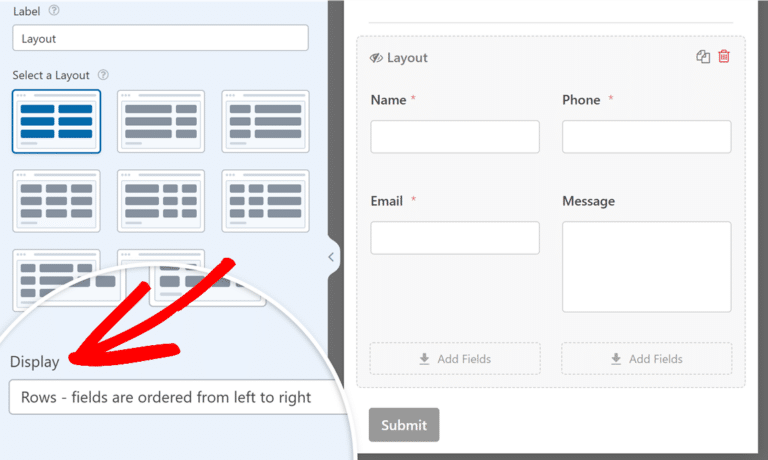 Using the Layout Field