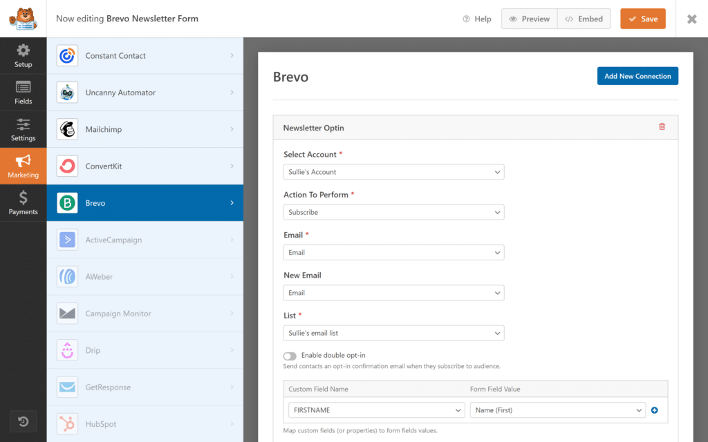 Automate Email Marketing With Brevo - WPForms
