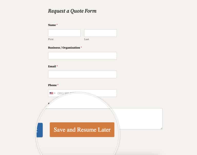 How to Customize the Save and Resume Link
