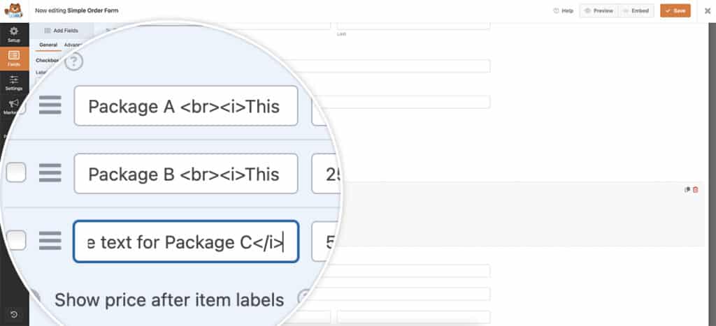 How to Add Descriptive Text Under Checkbox and Multiple Choice