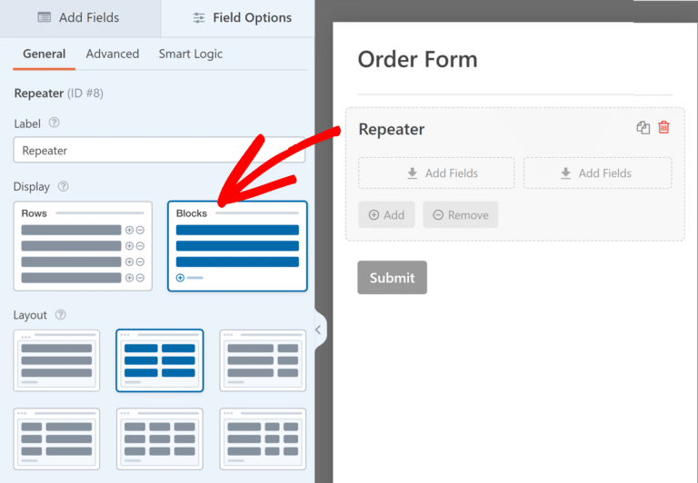 Using the Repeater Field