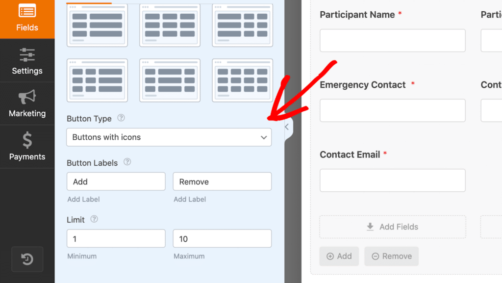 How to Allow Visitors to Duplicate Form Fields