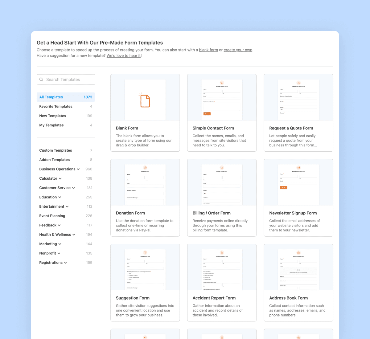 Pre Made Easy To Use Wordpress Form Templates Wpforms