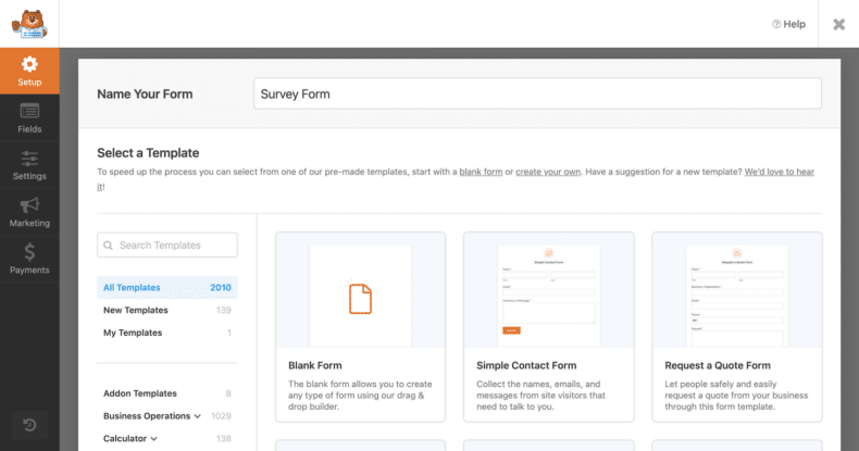 How To Build A Survey Form In Wordpress With Wpforms 5576