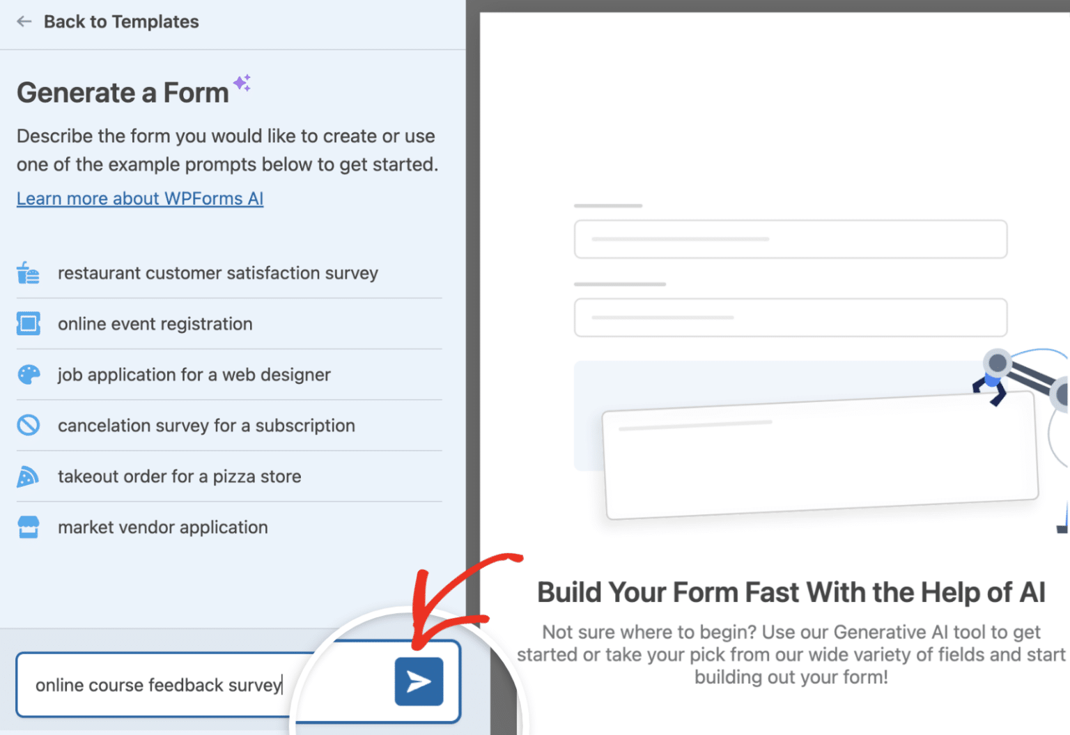 Generating Forms With WPForms AI