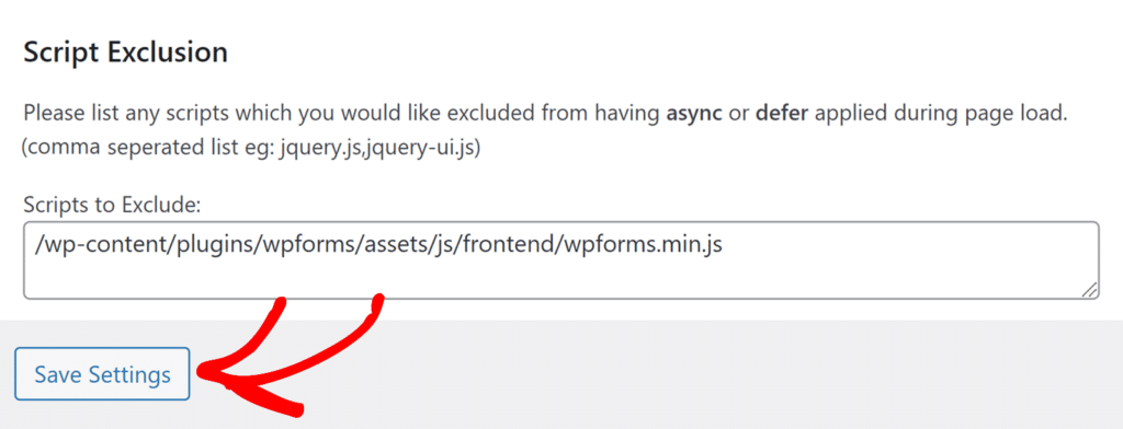 Configuring Optimization Settings For Wpforms In Async Javascript Wpforms