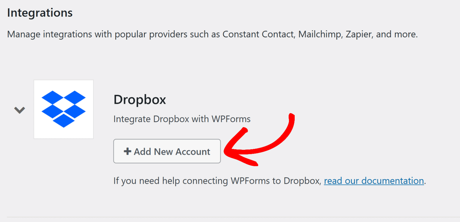Dropbox Addon - WPForms