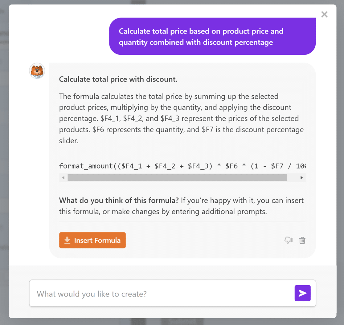 Generating Calculation Formulas With WPForms AI - WPForms