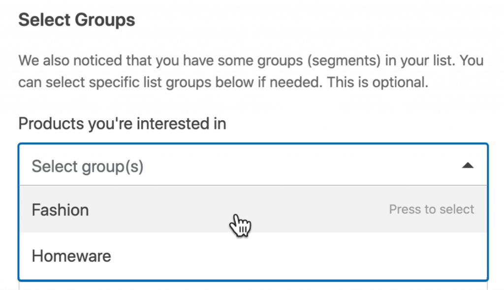 Mailchimp Groups: How to Let Users Pick One in Your WordPress Form