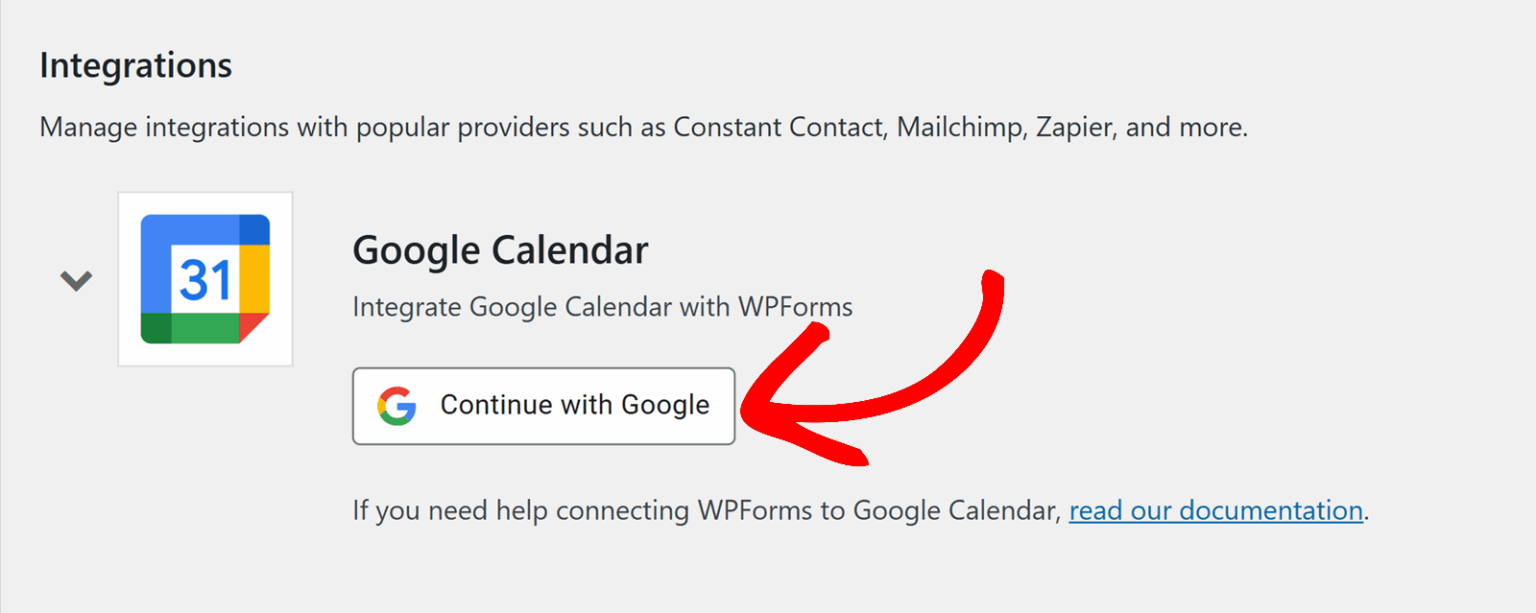 Google Calendar Addon - WPForms
