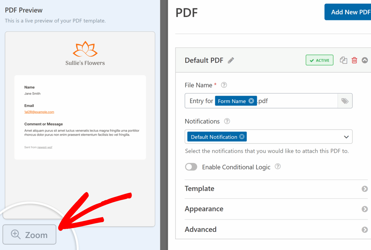 PDF Addon - WPForms
