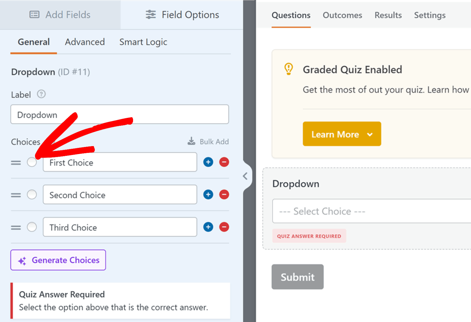 Complemento Quiz - WPForms